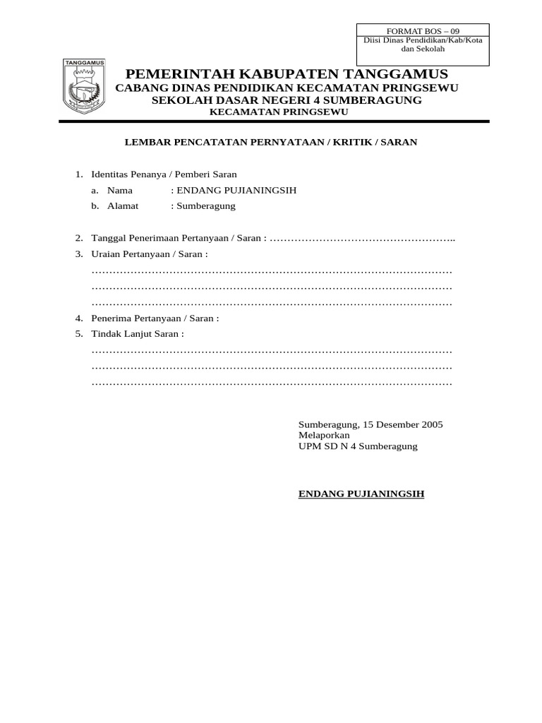 Bukti Pemb Dan Lembar Pengaduan | PDF