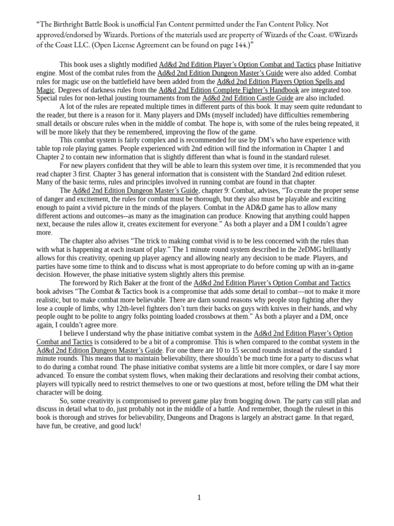 1 The Birthright Battle Book | PDF