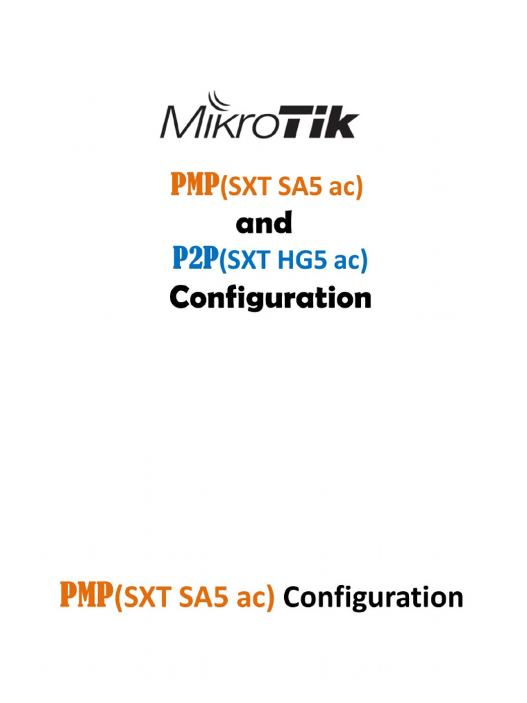 Mikrotik PMP & P2P Configuration-SBP | PDF