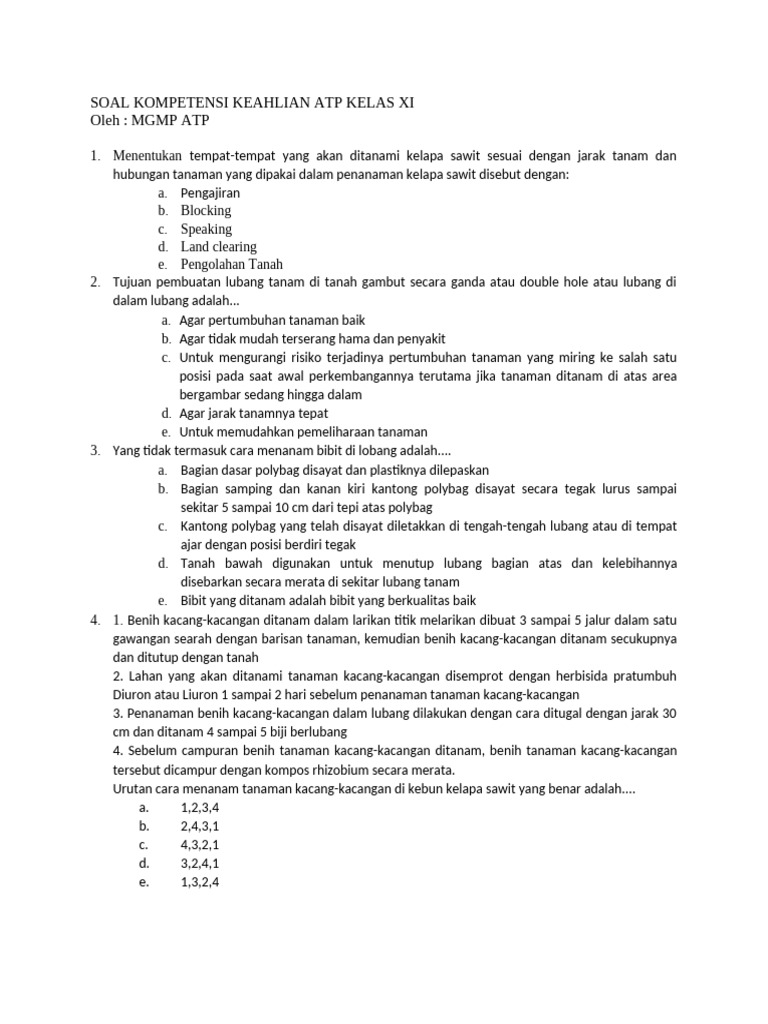 XI Kompetensi Keahlian ATP | PDF