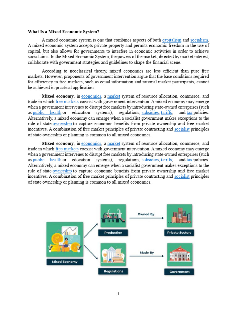 What Is A Mixed Economic System | PDF | Free Market | Market Economy