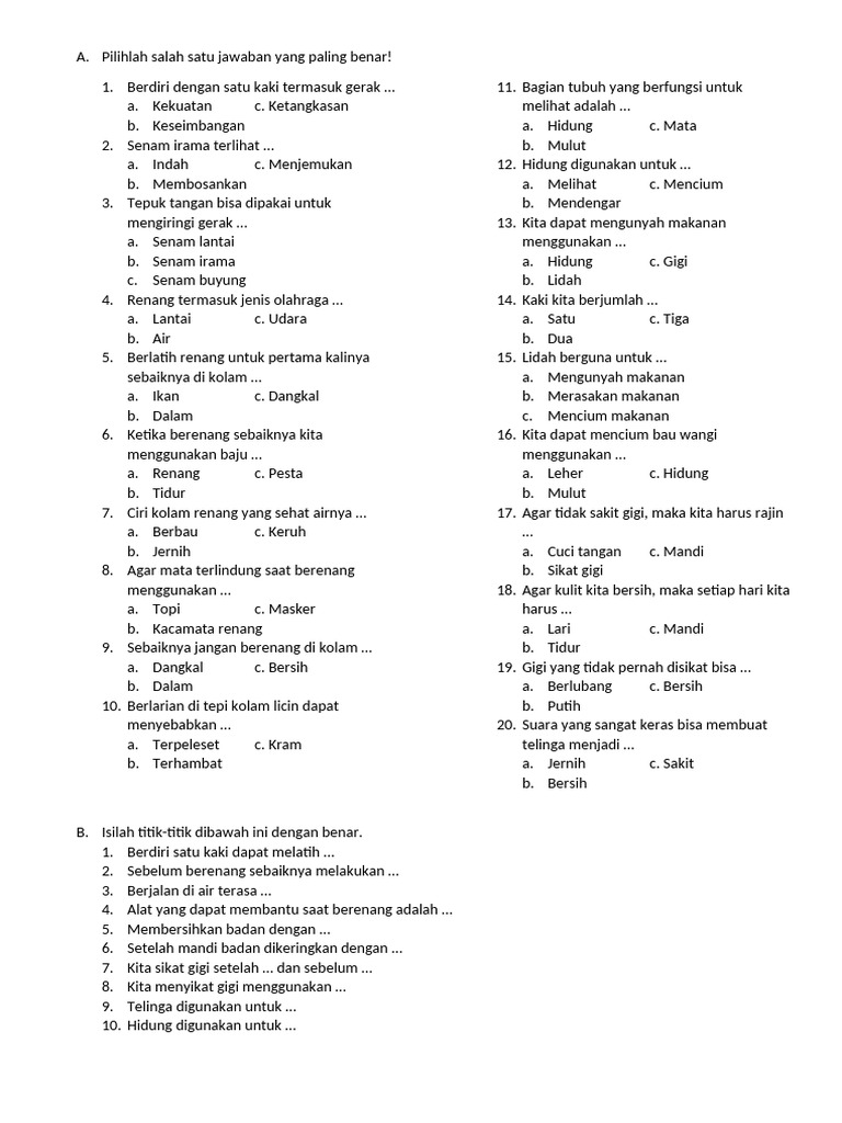 PJOK UAS Terbaru Copy 5 | PDF