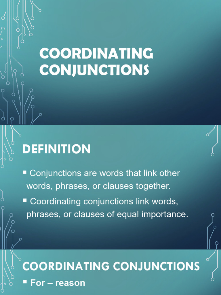 1 Coordinating Conjunctions 250609 100907 | PDF | Linguistics | Syntax