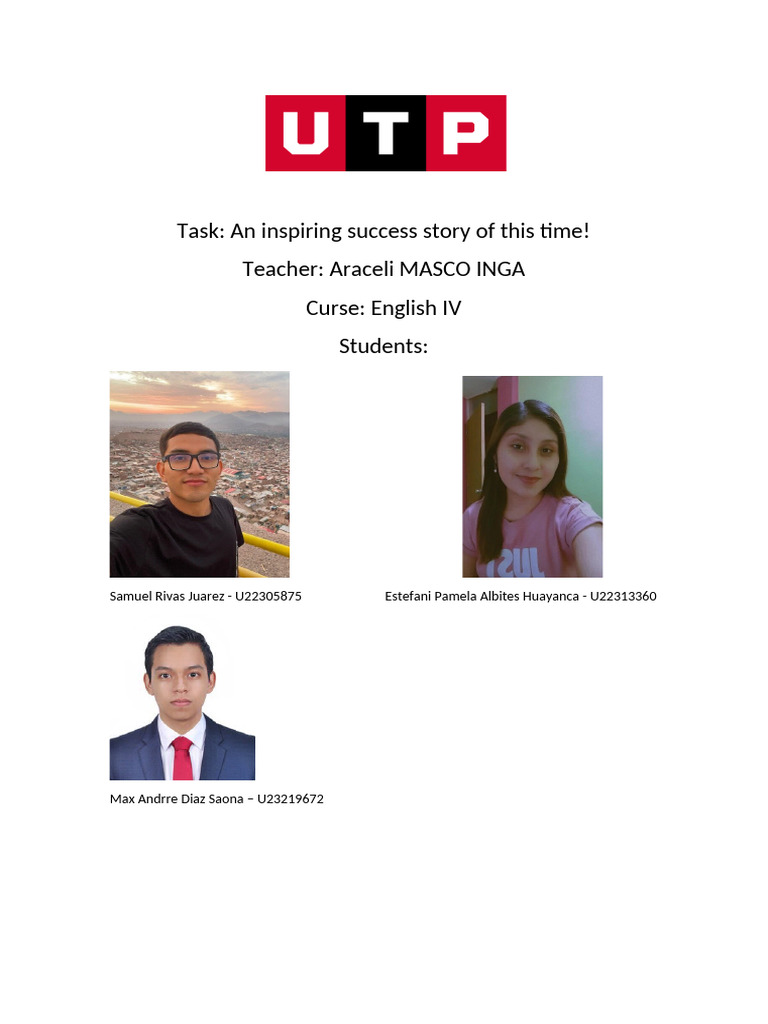 Week 09 - Task Assignment - An Inspiring Success Story of This Time! - TA2 | PDF | Samuel Beckett