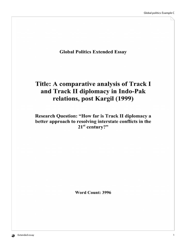Global Politics Extended Essay Example C | PDF