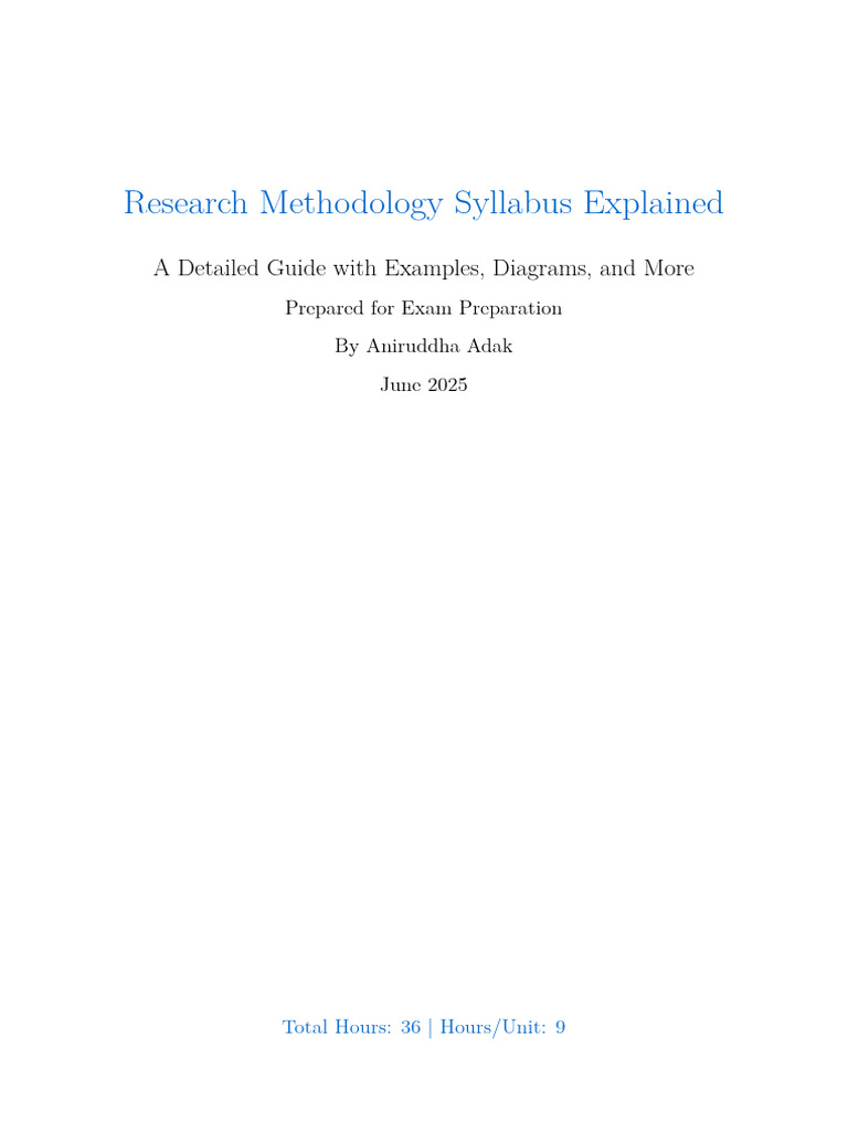 Research Methodology Syllabus Explained For MAKAUT EXAM by ANIRUDDHA ...