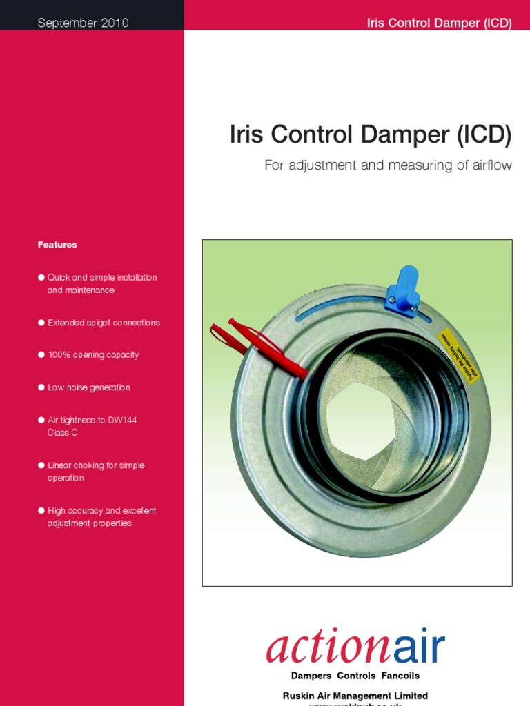 Actionair Iris Damper | PDF | Duct (Flow) | Ventilation (Architecture)
