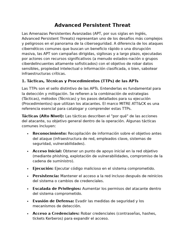 Advanced Persistent Threat | PDF | Seguridad | La seguridad informática