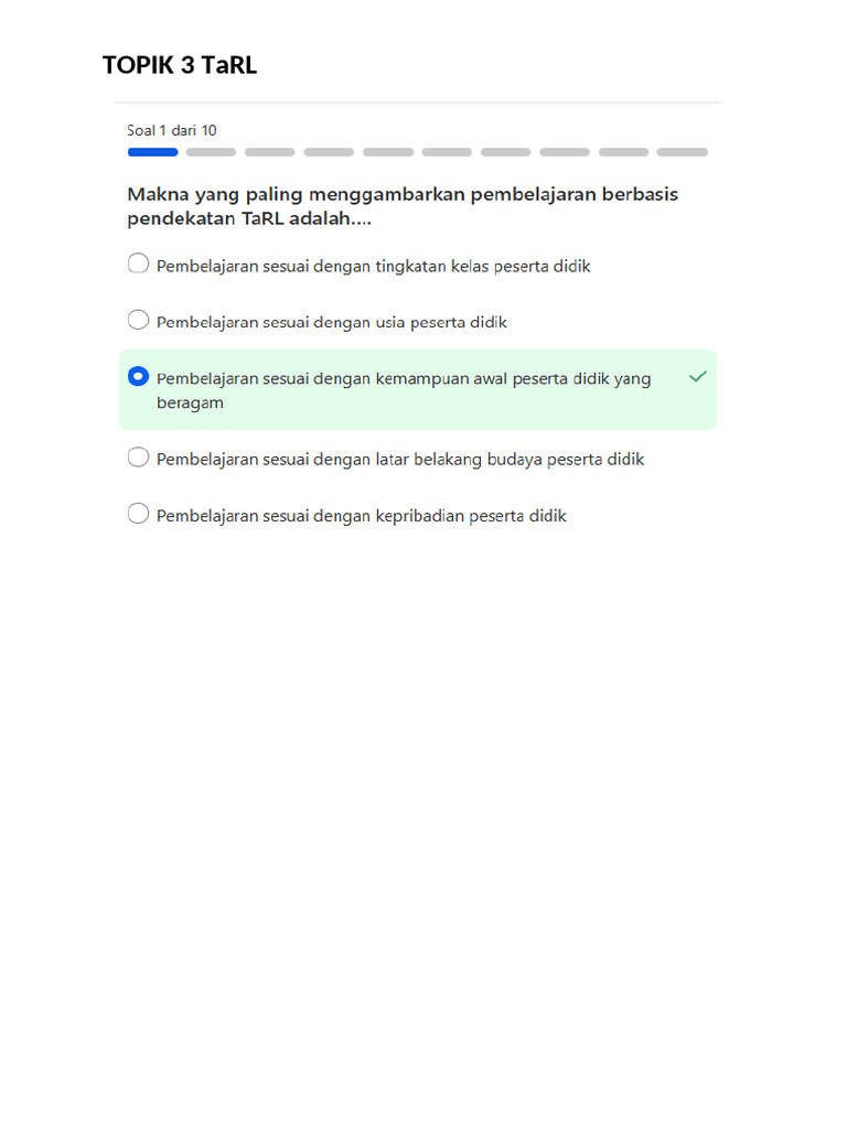 Latihan Pemahaman Topik 3 Modul 1 | PDF