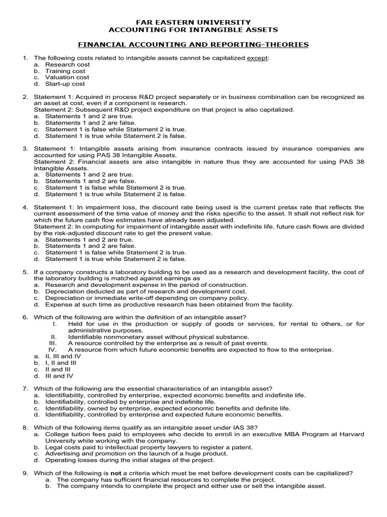 FAR08 Accounting For Intangible Assets | PDF | Intangible Asset | Goodwill (Accounting)
