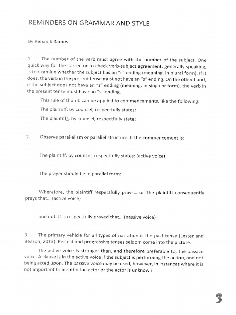 Reminders On Grammar and Style | PDF