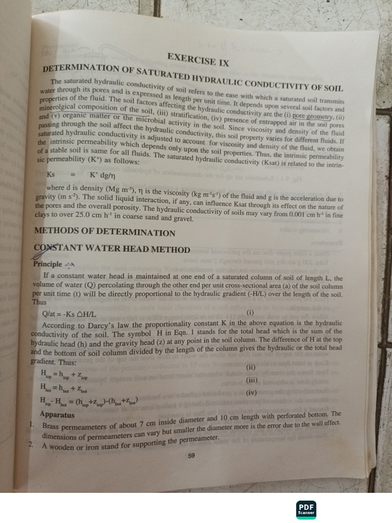 Hydraulic Conductivity | PDF