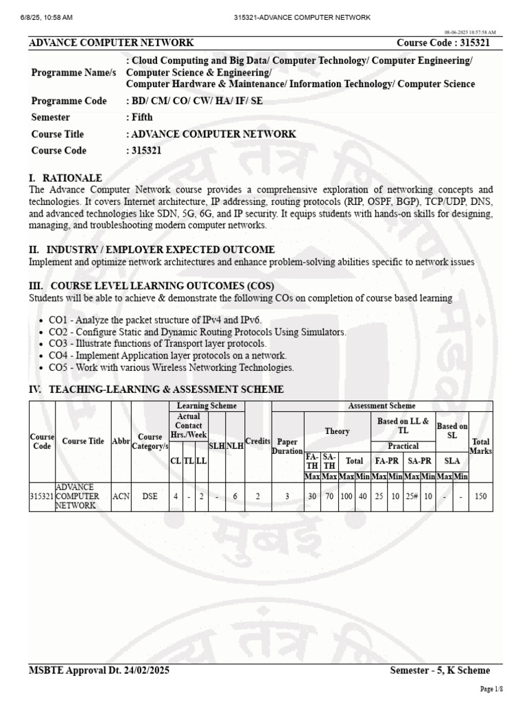 315321-Advance Computer Network | PDF | Computer Network | Domain Name System