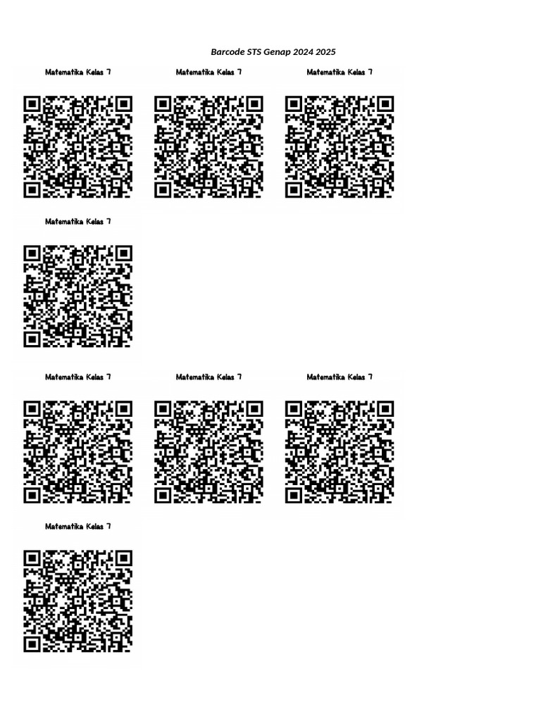 Barcode Math Genap 2024 2025 | PDF