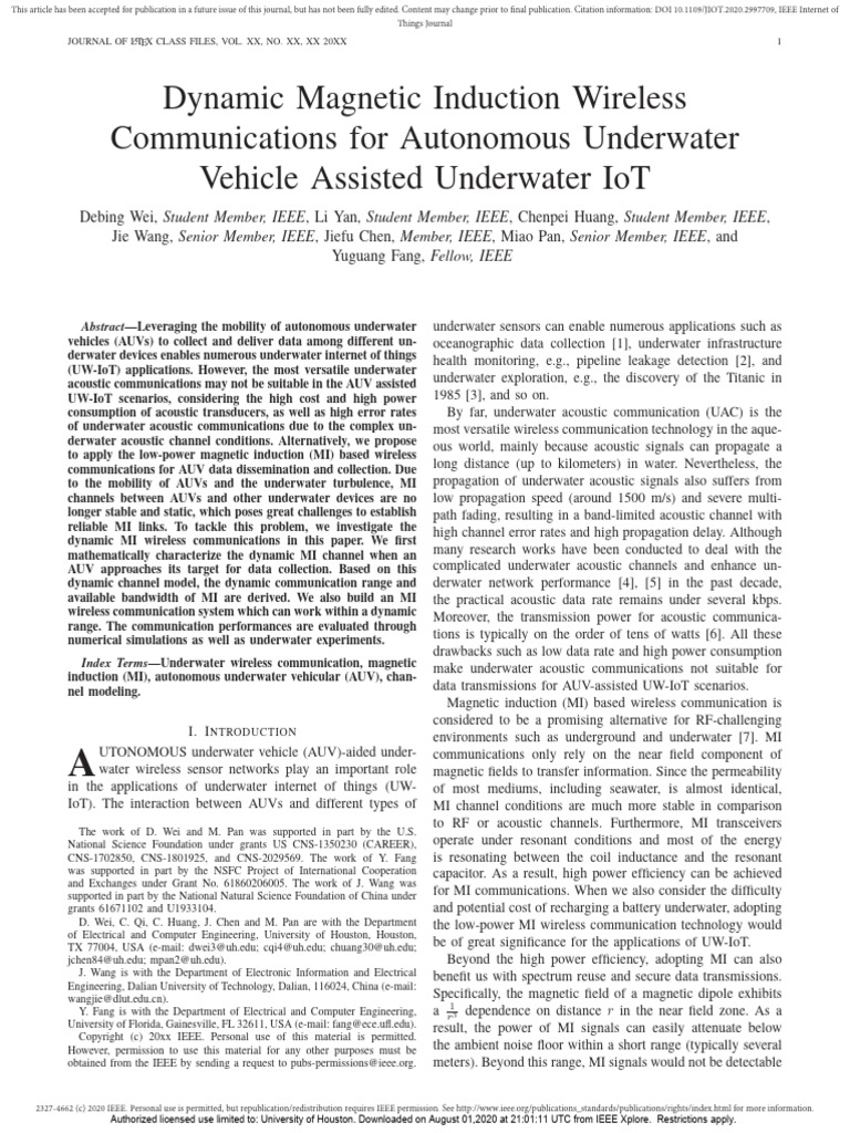 Dynamic Magnetic Induction Wireless Communications For 66q0vrmwpp | PDF ...