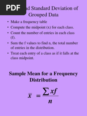 Standard Deviation Formula For Grouped Data