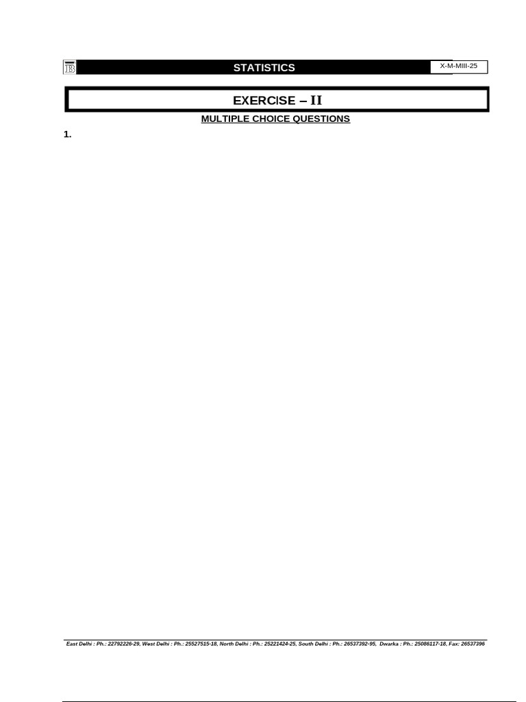 Statistics - MCQ | PDF