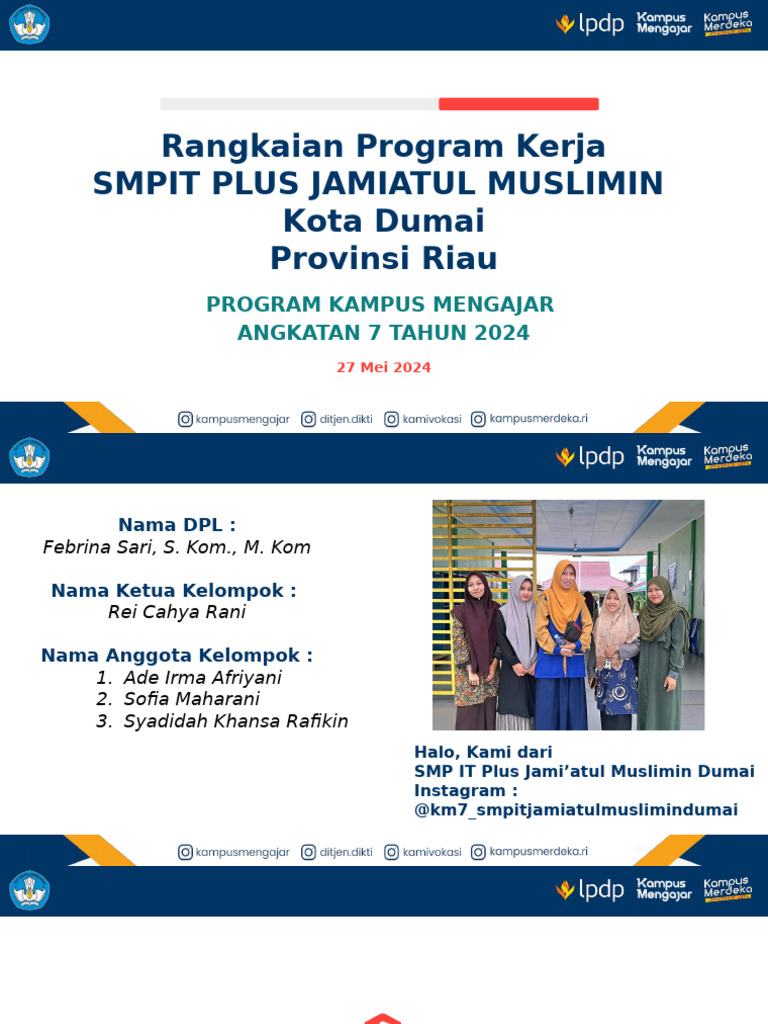 Ppt Rangkaian Program Kerja Km 7 Smp It Muslimin | PDF
