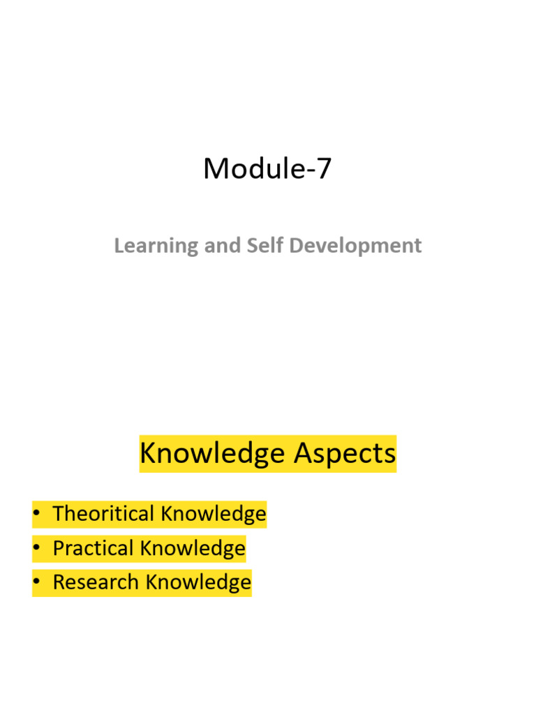 19-Module 7 - Learning and Self Development | PDF | Information ...