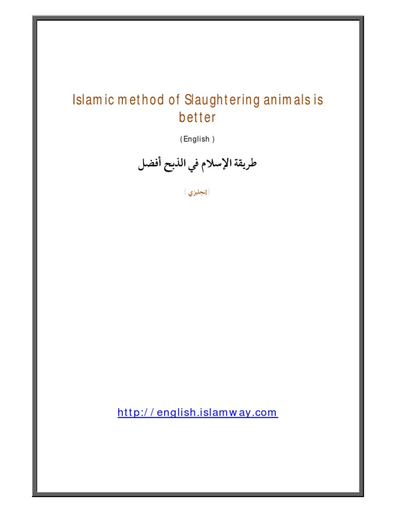 Islamic Slaughter: A Humane Method | PDF | Animals And Humans | Medicine