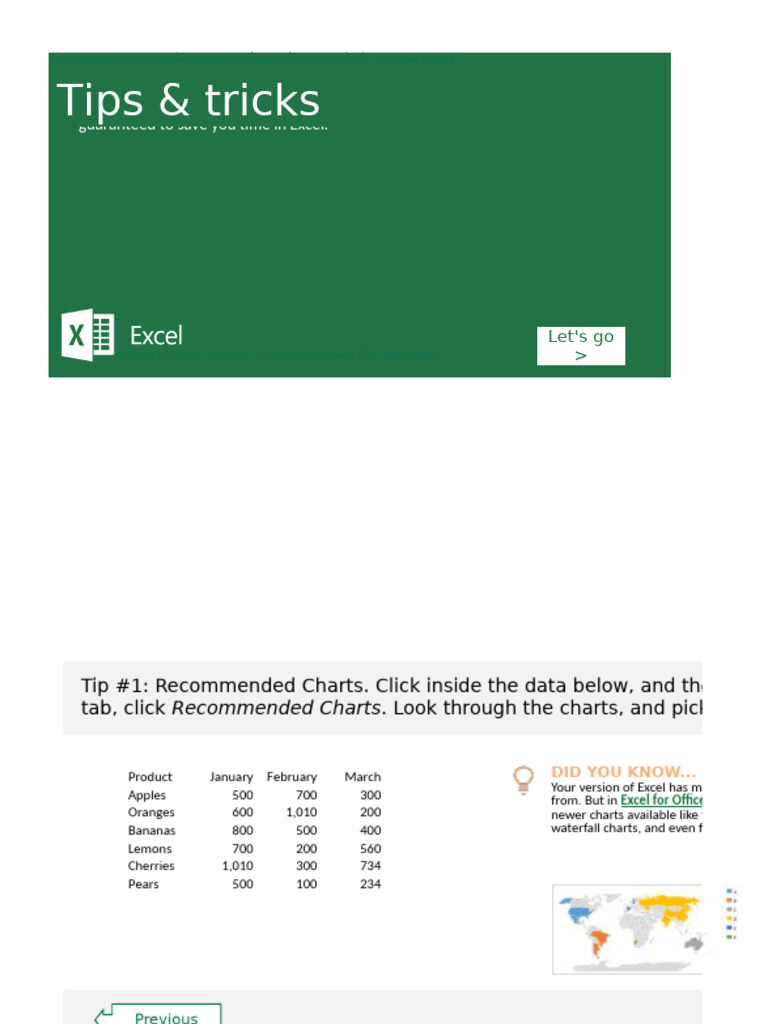 Excel Productivity Tips & Tricks | PDF | Microsoft Excel | Computing