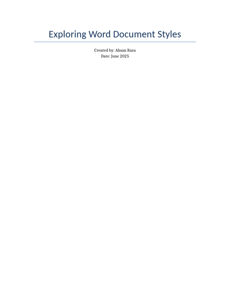 Word Styling Project | PDF