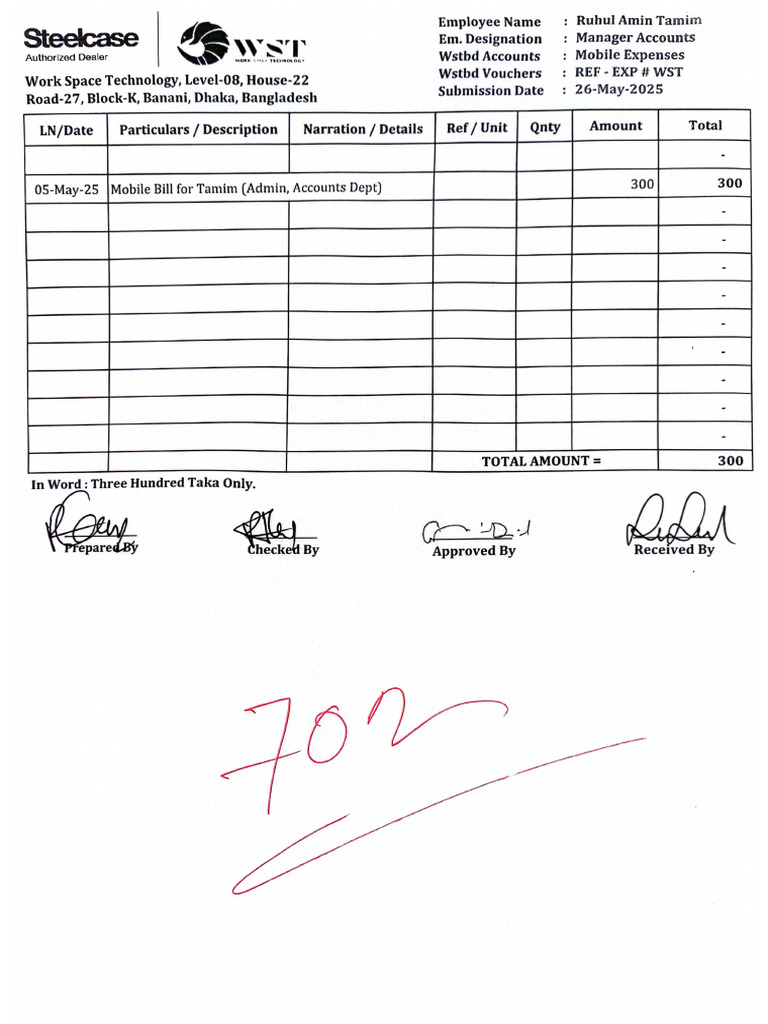 EXP#WST-702 at Mobile Expenses | PDF