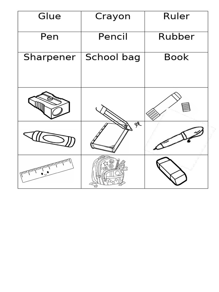 Memory Game School Supplies | PDF