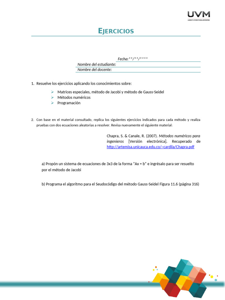 U3 Ejercicios MN | PDF