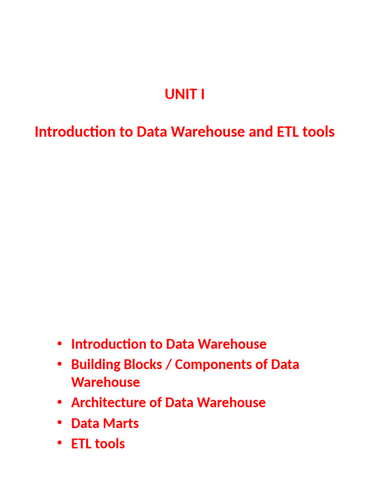 Unit I DWDM | PDF | Data Warehouse | Databases