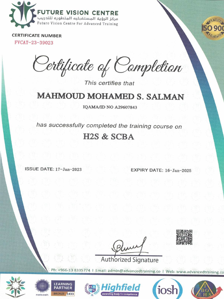 Dr. Mahmoud Salman H2S SCBA | PDF