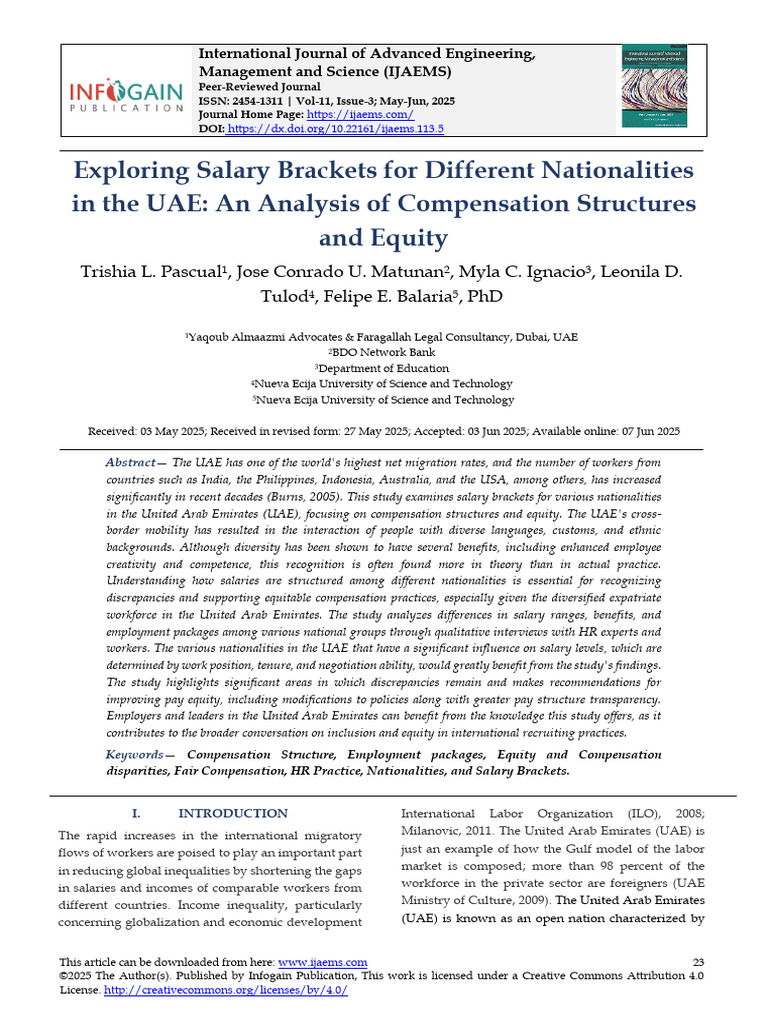 Exploring Salary Brackets For Different Nationalities in The UAE: An ...