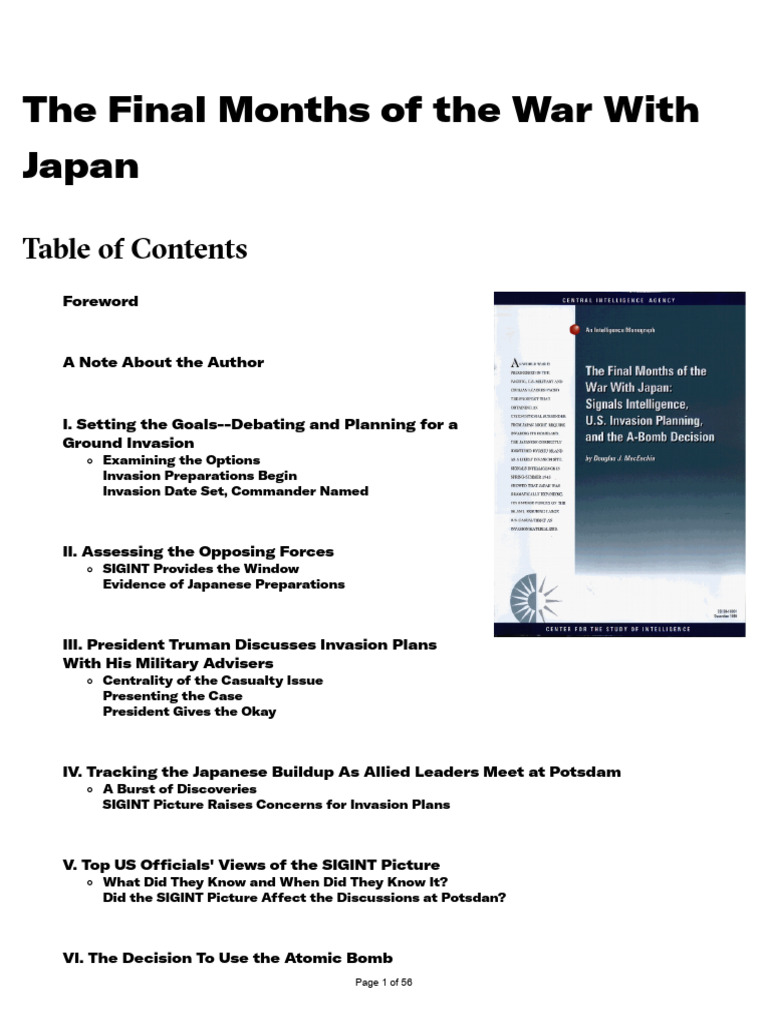 The Final Months of The War With Japan Monograph | PDF | Division ...