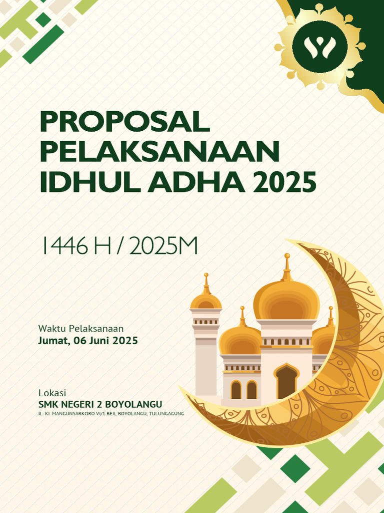 Proposal Kurban Idul Adha 2025 SMK 2 Boyolangu | PDF