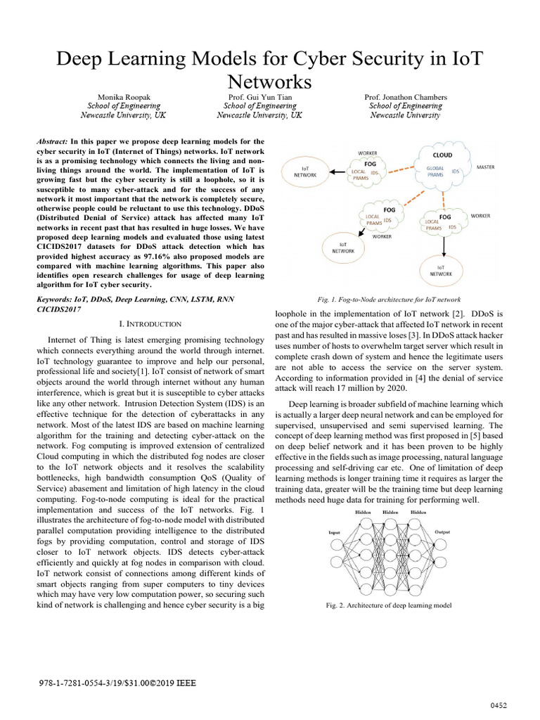 Deep Learning for IoT Cyber Security | PDF | Deep Learning | Machine Learning