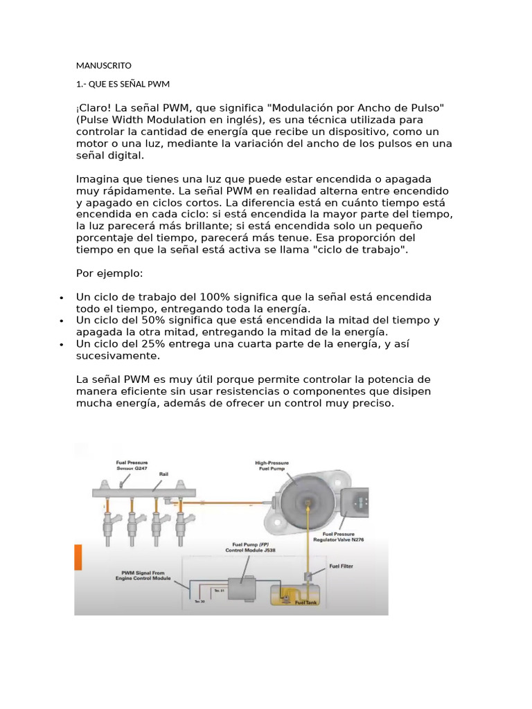 Señal PWM y Sistema GDI Explicado | PDF | Inyección de combustible ...