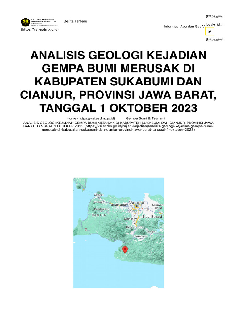 Analisis Geologi Kejadian Gempa Bumi Merusak Di Kabupaten Sukabumi Dan ...
