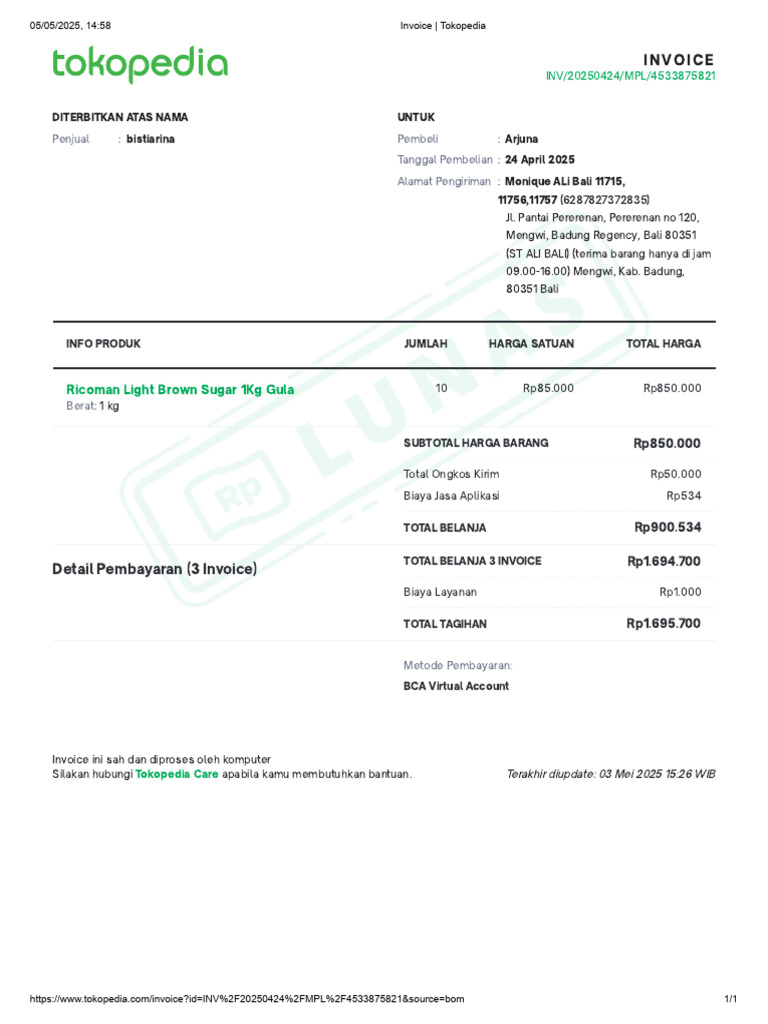Invoice Ricoman | PDF
