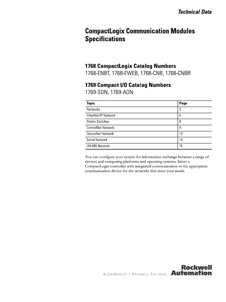 1768-CNBR Datos Técnicos | PDF