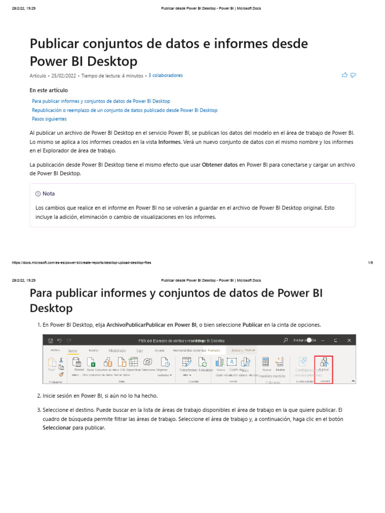 M09b-Publicar Desde Power BI Desktop - Power BI - Microsoft Docs | PDF | Microsoft Excel ...
