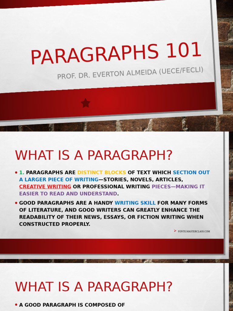 AULA 02.1 - Paragraphs 101 | PDF | Paragraph | Essays