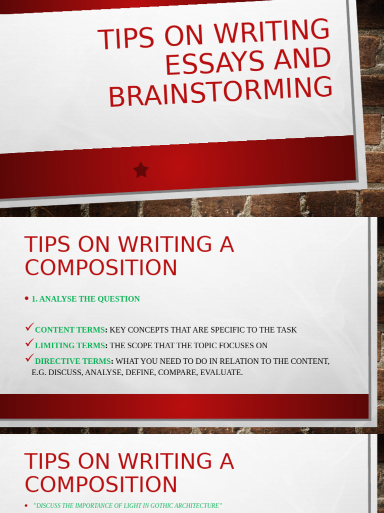 Essay Writing and Brainstorming Tips | PDF | Essays | Argument