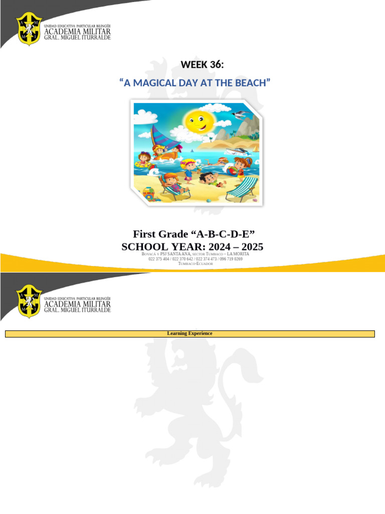 First Grade Beach Learning Experience | PDF | Attention Deficit ...