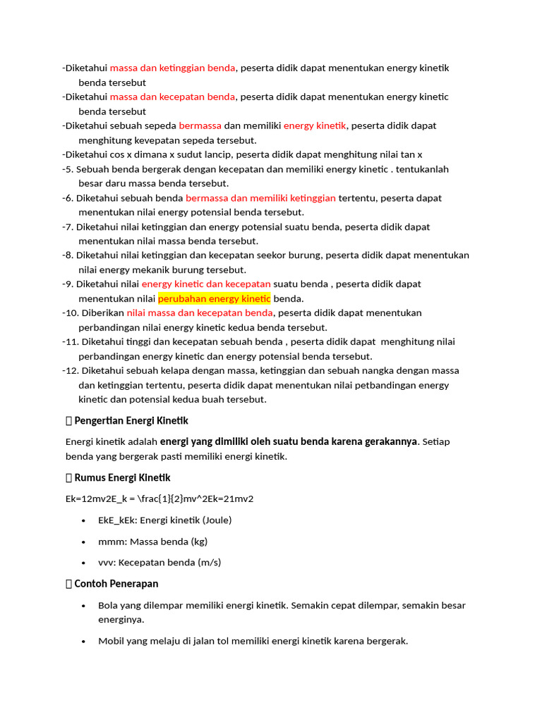 Diketahui Massa Dan Ketinggian Benda | PDF