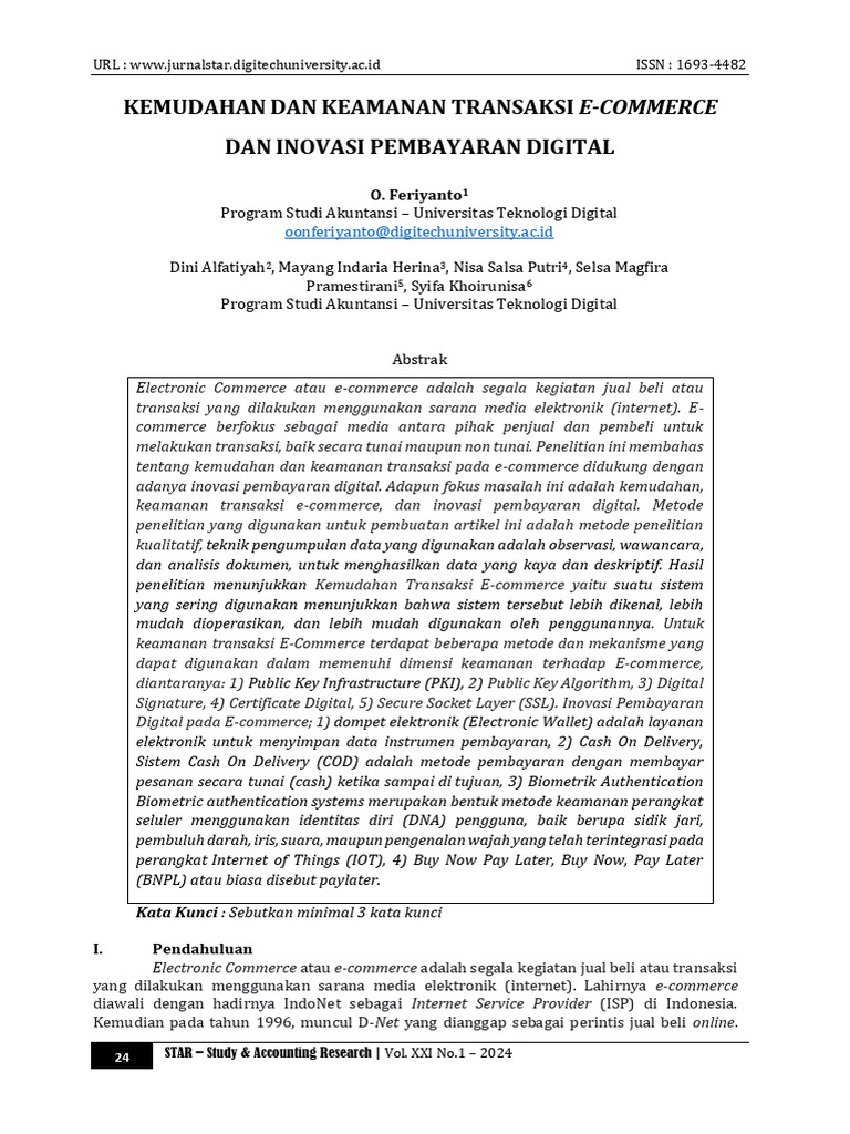 Kemudahan Dan Keamanan Transaksi E-Commerce | PDF
