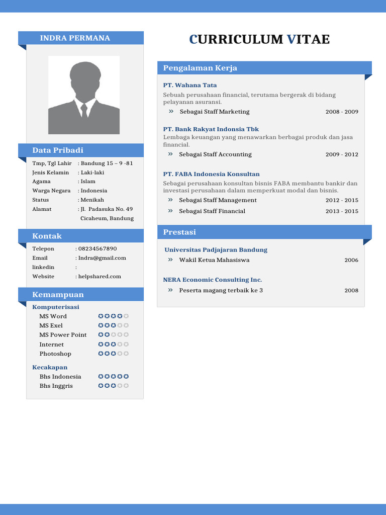 Contoh CV (Salah) | PDF