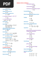 Physics 2 Formula Sheet | PDF
