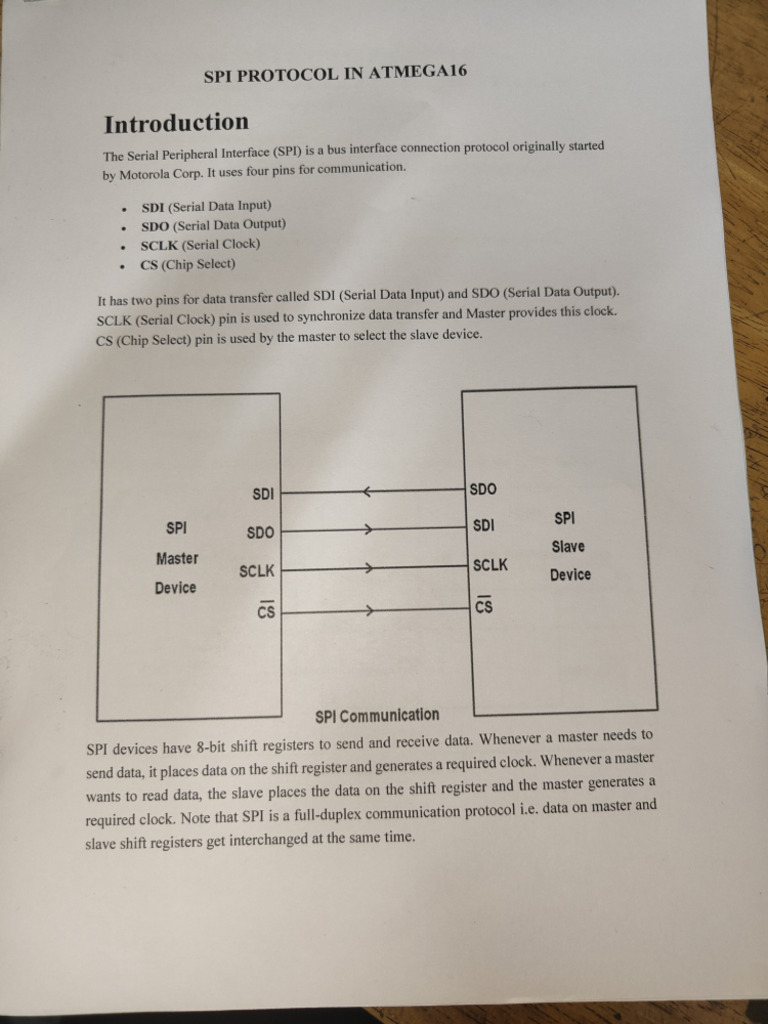 M1 - Atmega 16 SPI PROTOCOL | PDF