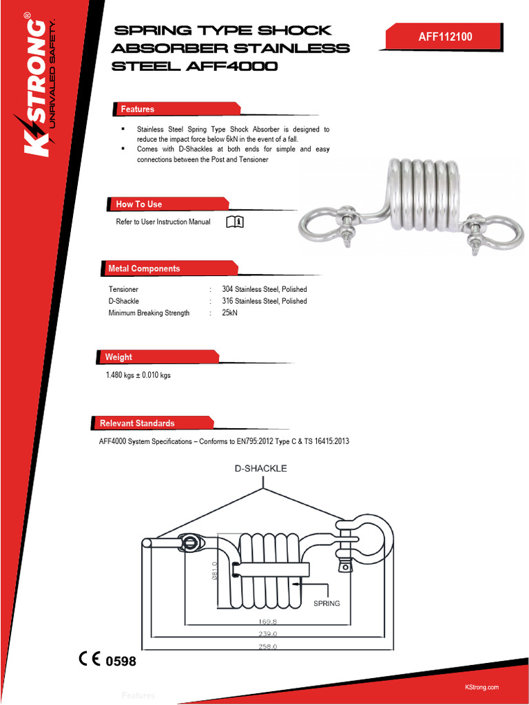 K-Strong Spring Type Shock Absorber Stainless Steel (AFF112100) | PDF