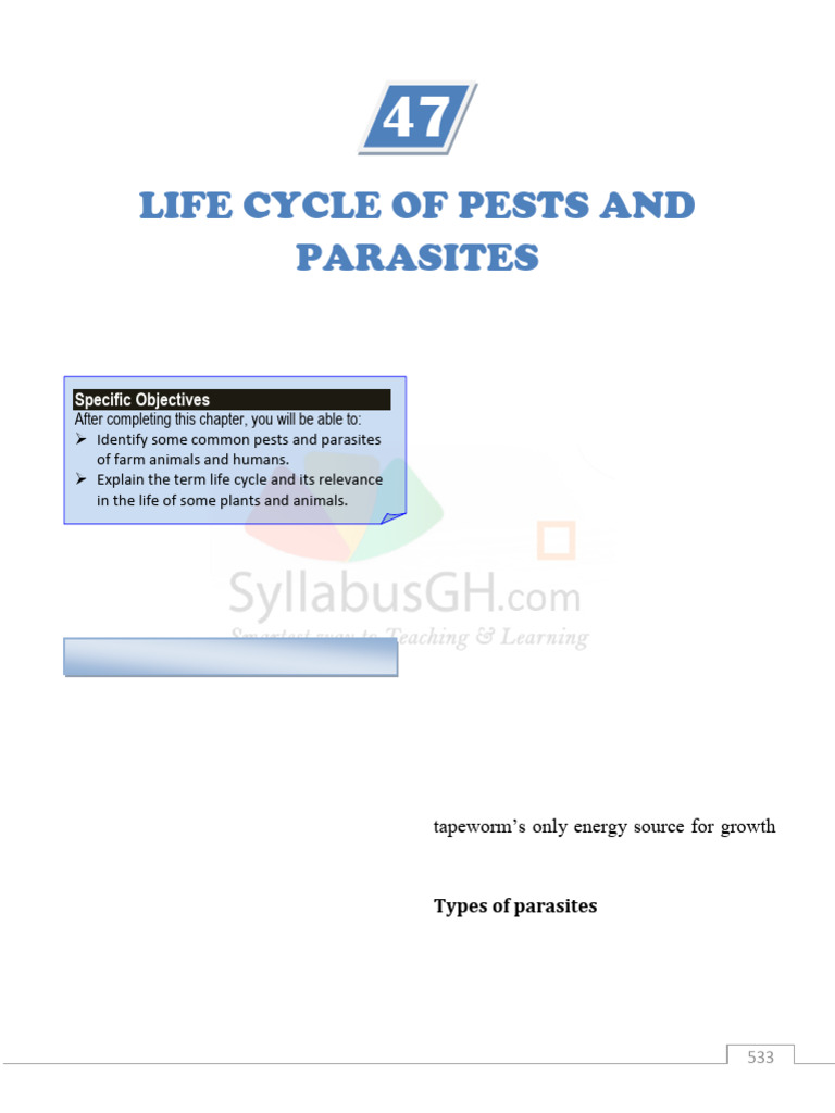 Life Cycle of Pests and Parasites | PDF | Parasitism | Malaria